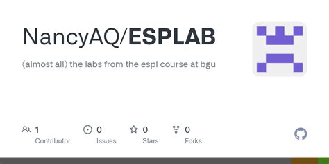 Github Nancyaqesplab Almost All The Labs From The Espl Course At Bgu