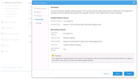 Upgrading EMC Unity OE Esxsi