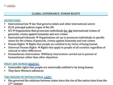 Global Governance Human Rights Edexcel Politics A Level 9pl0
