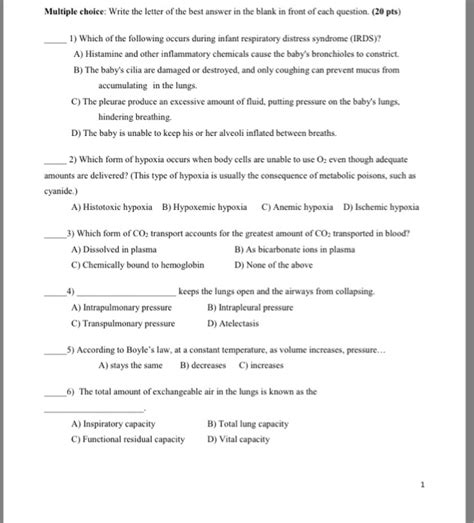 Solved Multiple Choice Write The Letter Of The Best Answer