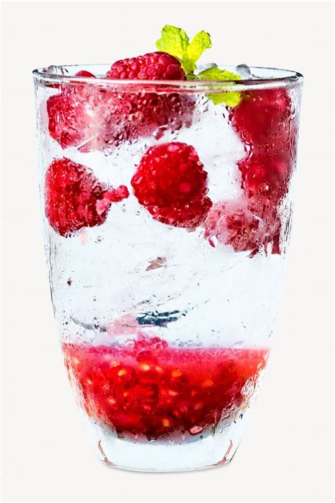 Raspberry Infused Water Isolated Design Free Photo Rawpixel