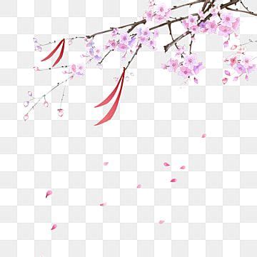 中國風粉色桃花插畫風 粉色 桃花 桃花飄零 粉色 桃花花朵素材圖案PSD和PNG圖片免費下載