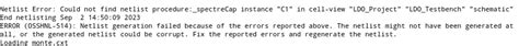 could not find netlist procedure spectrecap instance custom ic