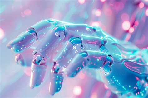 Robot Hand With Big Data Network Connection Futuristic Science And