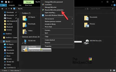 Resume Or Suspend Bitlocker Protection For Drives In Windows 11