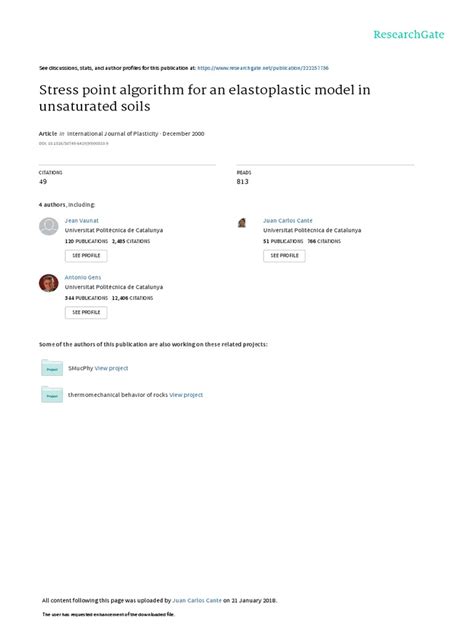 Stress Point Algorithm For An Elastoplastic Model Pdf Yield
