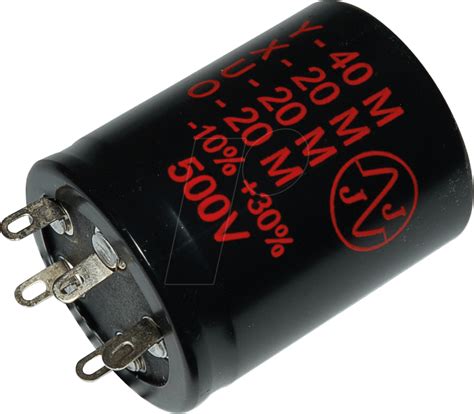 ELKO 40+3X20 - 500: Elko für Röhrentechnik, radial, 40 + 3 x 20 uF, 500 ...