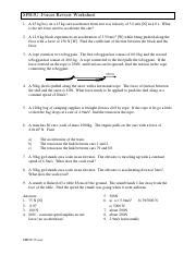 SPH3U Forces Review Worksheet Course Hero