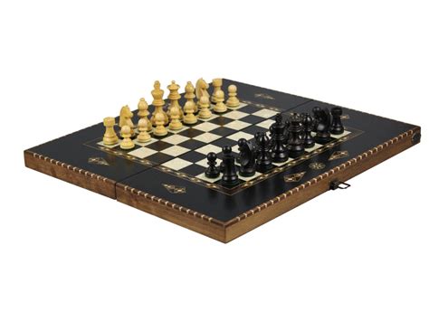 Luxury Helena Chess And Backgammon Set Rural Ebony Etsy