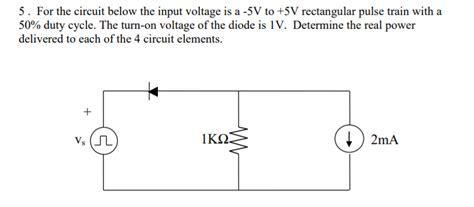 Solved 5 For The Circuit Below The Input Voltage Is A 5V Chegg Com