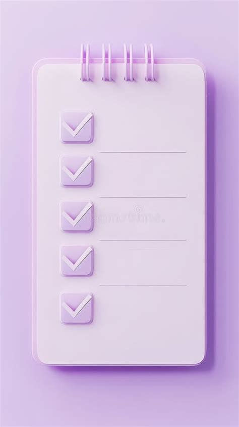 aesthetic cartoon 3d checklist notebook with ticked boxes pastel