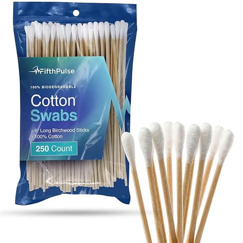 50 Biodegradable Long Cotton Swabs 6 Inch Cotton Swabs