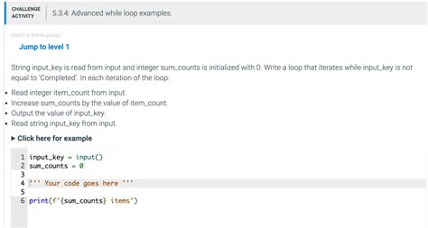 Challenge Activity Advanced While Loop Studyx
