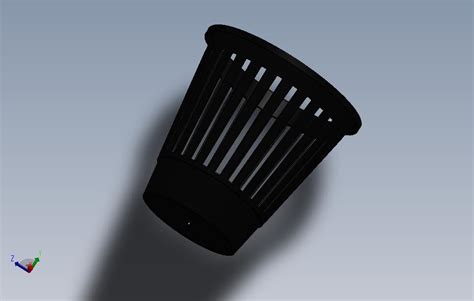 纸垃圾箱 Solidworks 2015 模型图纸免费下载 懒石网