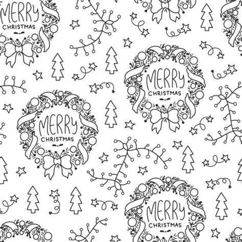 Happy New Year And Merry Christmas Doodle Set Vector Image