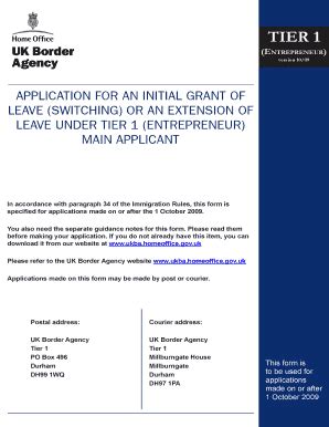 Fillable Online Ukba Homeoffice Gov Tier 1 Entrepreneur Version 10 09