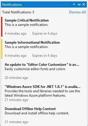 Notifications In Visual Studio Visual Studio Blog