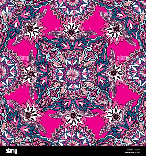 Flourish Tiled Pattern Abstract Floral Geometric Seamless Oriental
