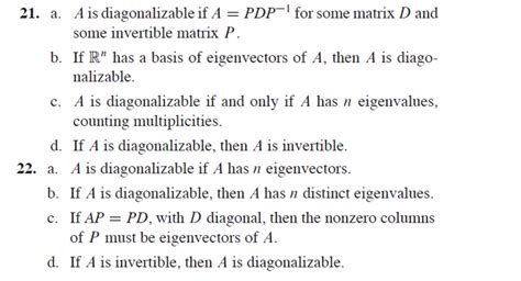 Solved 21 A A Is Diagonalizable If A Pdp¯¹ For Some