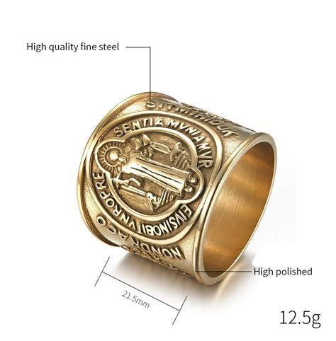 Saint Benedict Exorcism Mens Rings Stainless Grandado