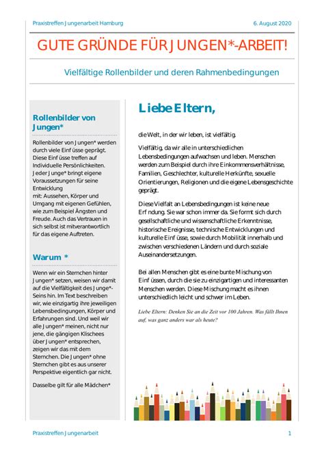 Jungenarbeit Hamburg e V informiert über Aktivitäten rund um