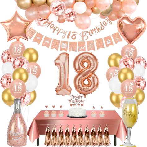 Buy 18th Birthday Decorations For Girls Rose Gold 18th Birthday