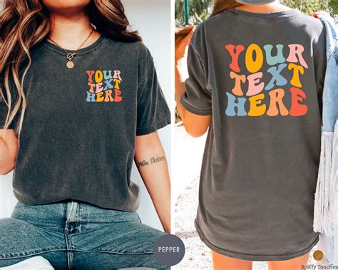 Custom Text Front And Back Comfort Colors Tshirt Front And Back Custom