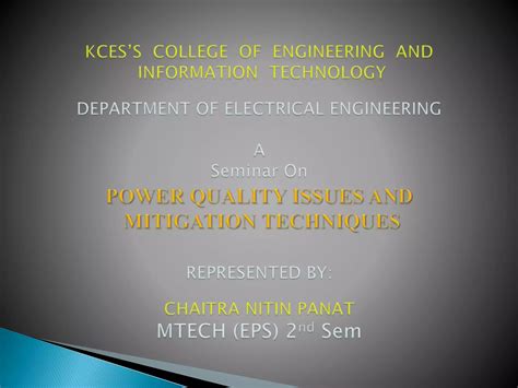 Power Quality Issues And Mitigation Techniques Pptx Technology