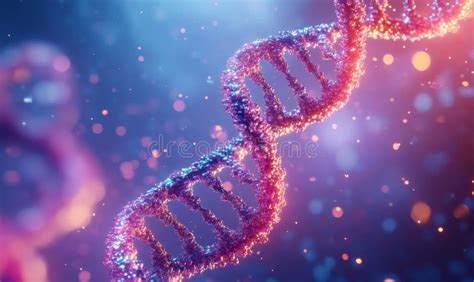 3d Model Of A Dna Double Helix Structure With Detailed Nucleotides Vibrant And Scientific Stock