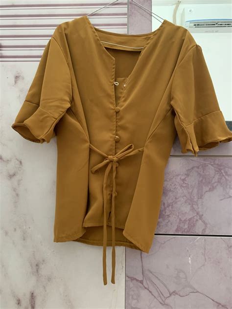 Atasan Baju Kantor Kekinian Fesyen Wanita Pakaian Wanita Atasan Di
