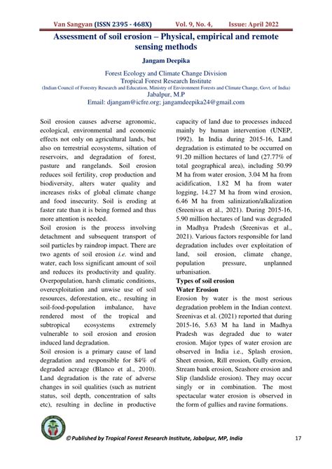 PDF Assessment Of Soil Erosion Physical Empirical And Remote