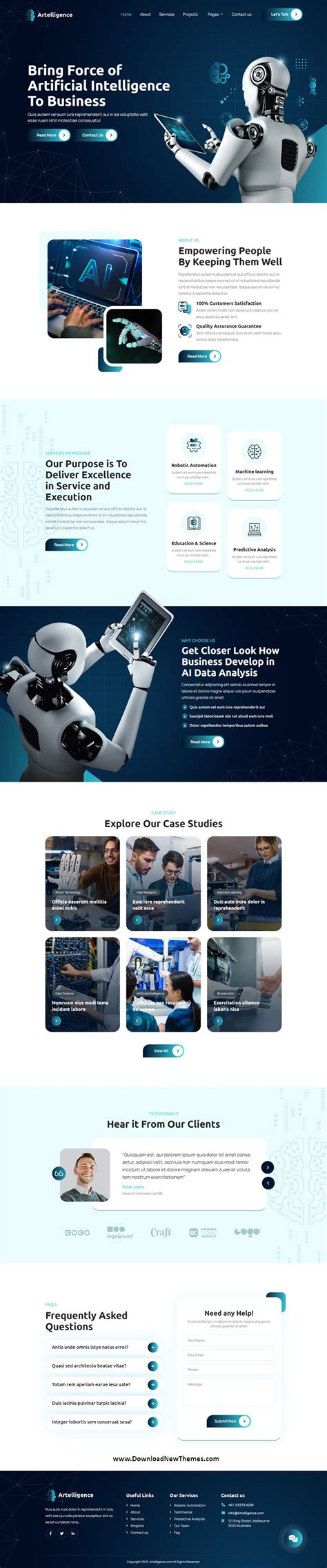 Artelligence Ai And Robotics Html Template Review Download New Themes