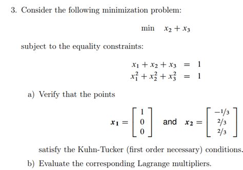 3 Consider The Following Minimization Problem Chegg