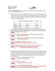 STAT1111 Quiz5 Soln Docx STAT 1111 Quiz 5 October 3 2017 Name