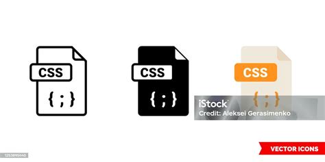 3 種類型的 Css 檔圖示隔離向量符號符號向量圖形及更多一個物體圖片 一個物體 互聯網 全景 Istock