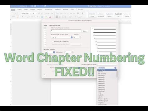 How To Number Chapters And Appendices In Microsoft Word YouTube