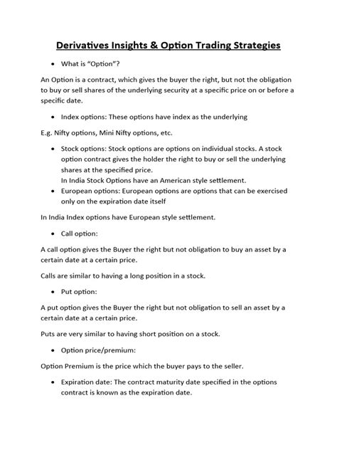 Derivatives Insights Pdf Option Finance Greeks Finance