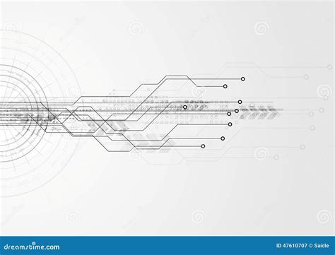 Grey Hi Tech Circuit Board Background Stock Vector Illustration Of