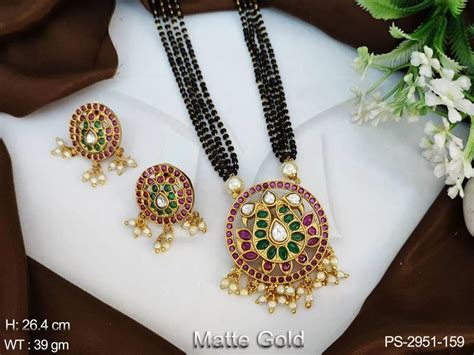 Kemp Jewelry Matte Gold Polish Beautiful Pendant Designer Long Kemp