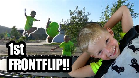 Landed His First Front Flip Youtube