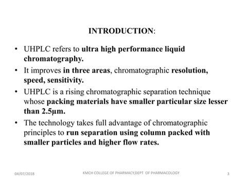 Ultra High Performance Liquid Chromatography Pptx