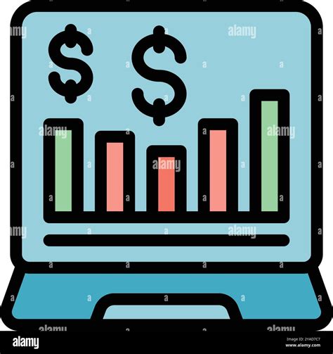 Laptop Screen Displaying A Line Graph Stock Vector Images Alamy