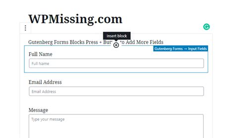 Dynamic Form Builder For Gutenberg Editor Wp Missing