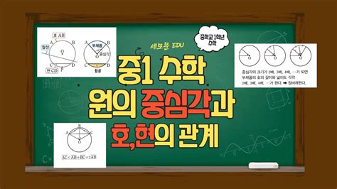 [중1수학] 원의 호와 중심각의 관계 원의 현과 중심각의 관계 원에 대한 설명 호 현 활꼴 할선 부채꼴 중심각 원주각 밀양세모문