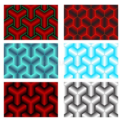 Seamless Geometric Pattern With 3d Honeycombs Stock Vector