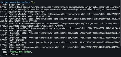 Bug Module Not Found When I Use Nest Command Issue Stackblitz