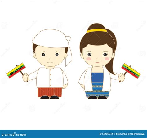 Myanmar Cartoon Asean Stock Illustration Illustration Of Cute 62429744