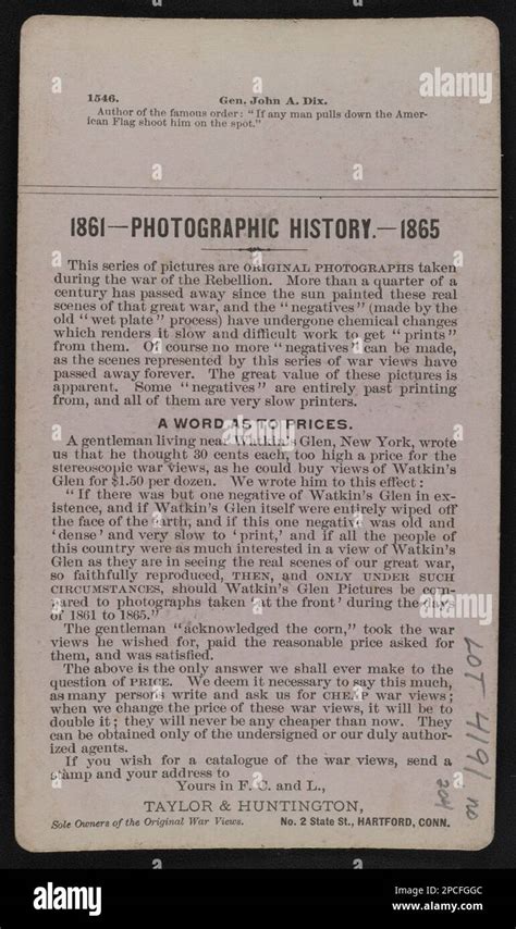 General John A Dix Civil War Photograph Collection Dix John A