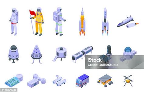 화성 식민지 아이콘은 아이소 메트릭 벡터를 설정합니다 우주 비행사 공간 등측투영법에 대한 스톡 벡터 아트 및 기타 이미지 등측투영법 로켓 우주 Istock