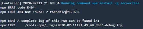 Dependency Broken 2 Thenable 404 · Issue 7321 · Serverless